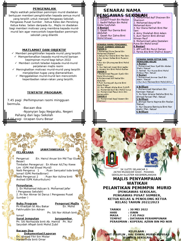 Buku Program Watikah Perlantikan 2022 | PDF