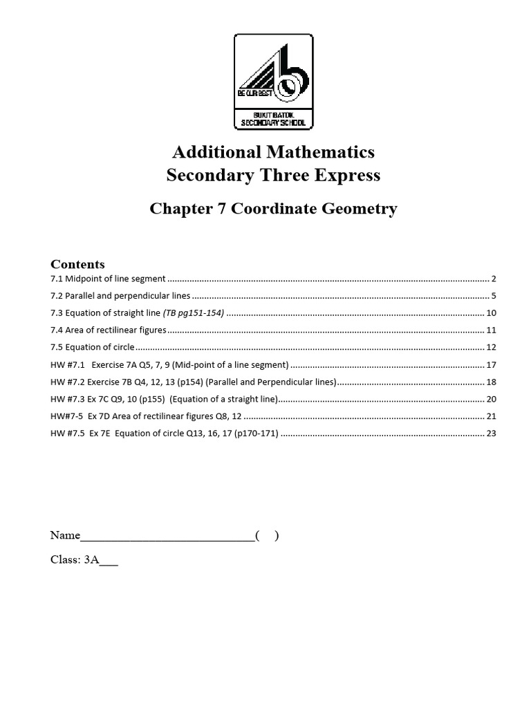 Coordinate Geometry | PDF | Circle | Line (Geometry)