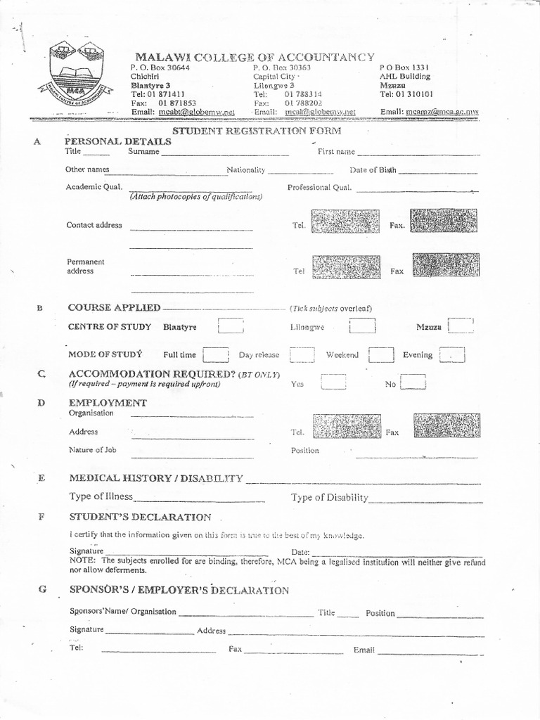Professional Aplication Form | PDF