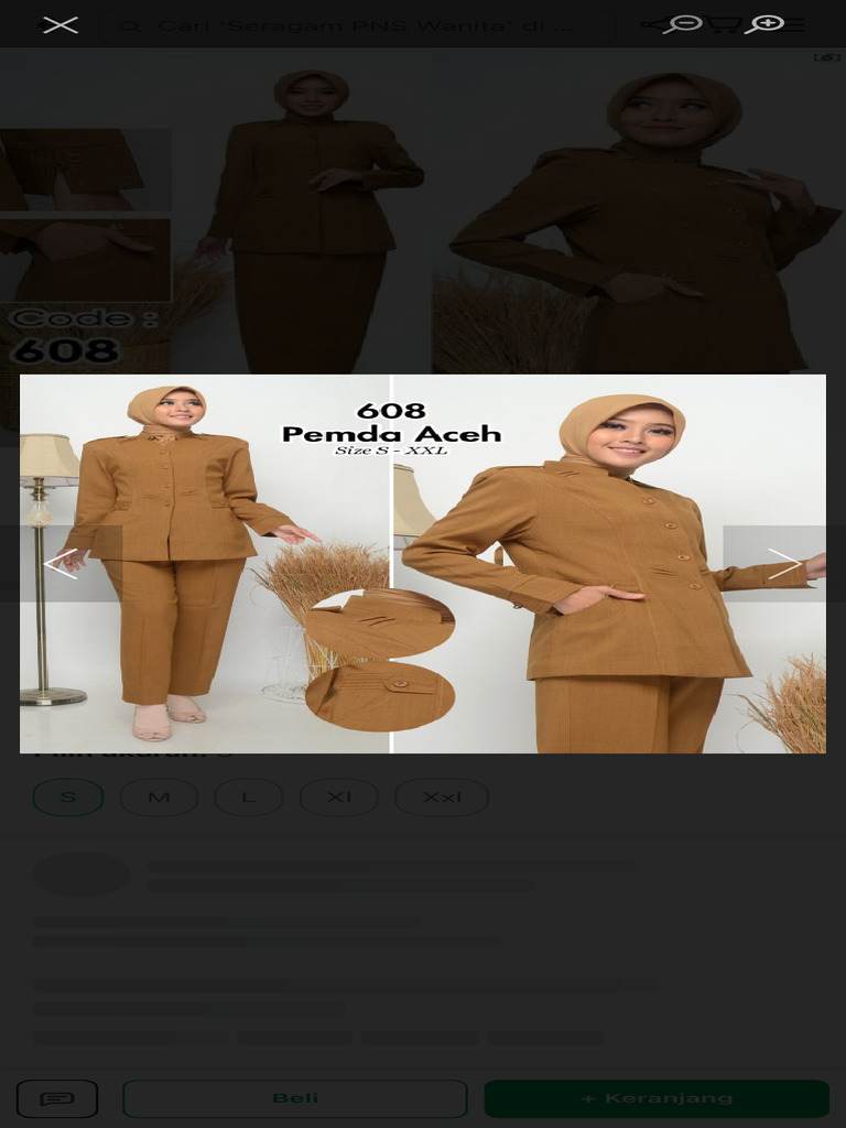 Jual Blazer Baju Seragam Pns Wanita Pemda Tua 608 - Set 608 Rok, S ...