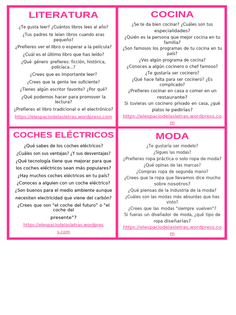 Tarjetas de conversación en PDF | PDF | Iniciativa empresarial ...