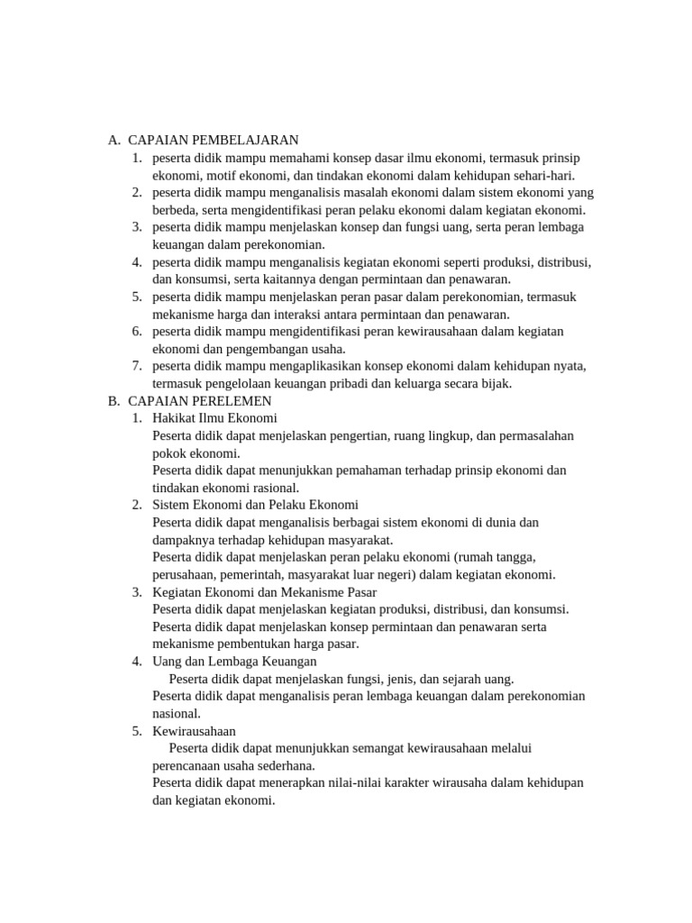 CAPAIAN PEMBELAJARAN Faris | PDF