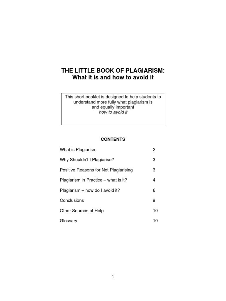 Little Book of Plagiarism | Download Free PDF | Plagiarism | Citation