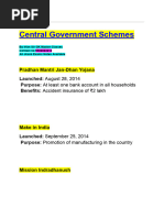 Central Government Schemes List | PDF | Government Of India | Economy ...