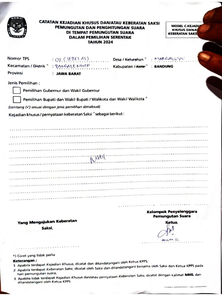 Tps 011 Kejadian Khusus | PDF