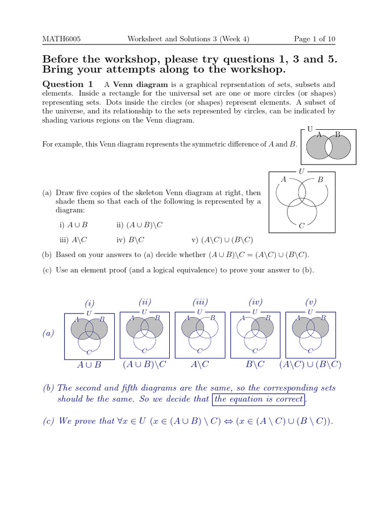 Worksheet3 6005 Solutions | PDF | Function (Mathematics) | Functions And Mappings
