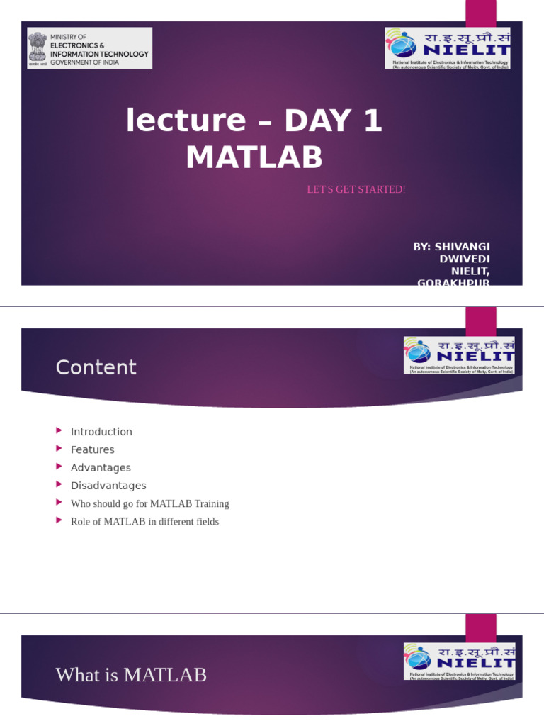 Matlab Lecture Day-1 | PDF