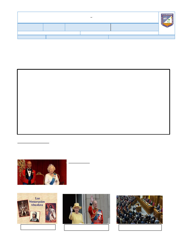 Guia No. 1 Los Sistemas Politicos - 2p - Grado 11 | PDF | Monarquía | Gobierno