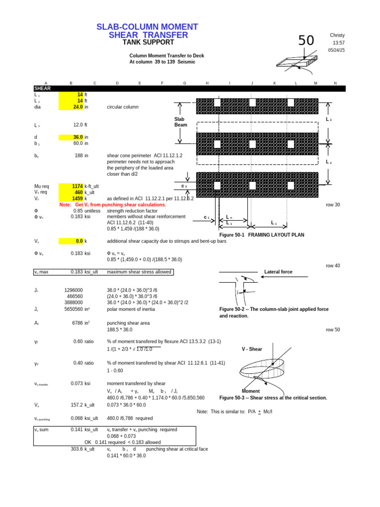 Column Moment Shear Transfer Analysis | PDF | Bending | Continuum Mechanics