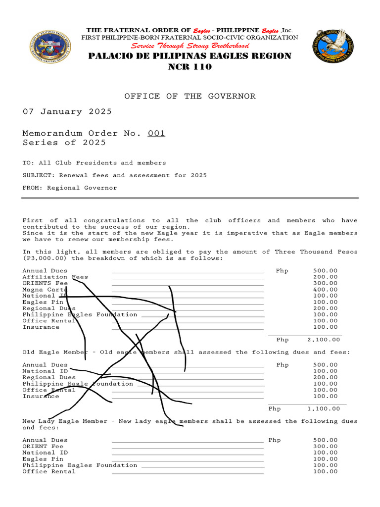 MEMO-S2025-001 annual dues | PDF