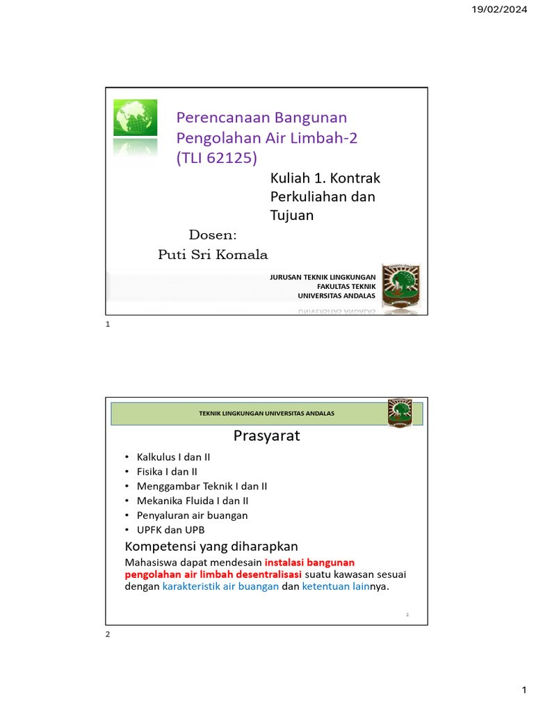Kuliah 1. Rubrik Kontrak, Tujuan PBPAL | PDF