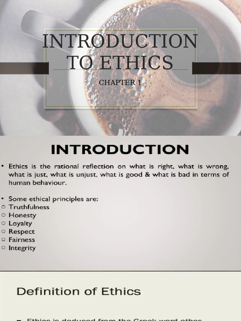 Introduction To Ethics | PDF