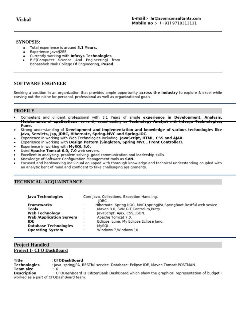 Vishal | PDF | Java (Programming Language) | Spring Framework