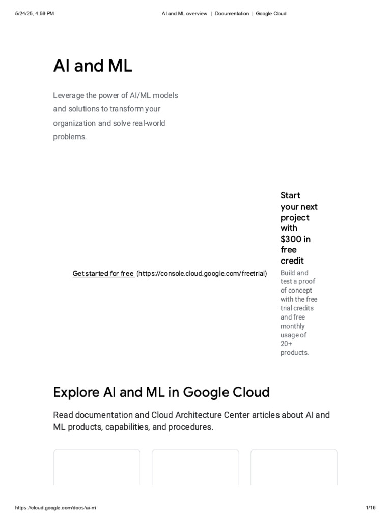 Google Cloud AI/ML Solutions Overview | PDF | Machine Learning ...