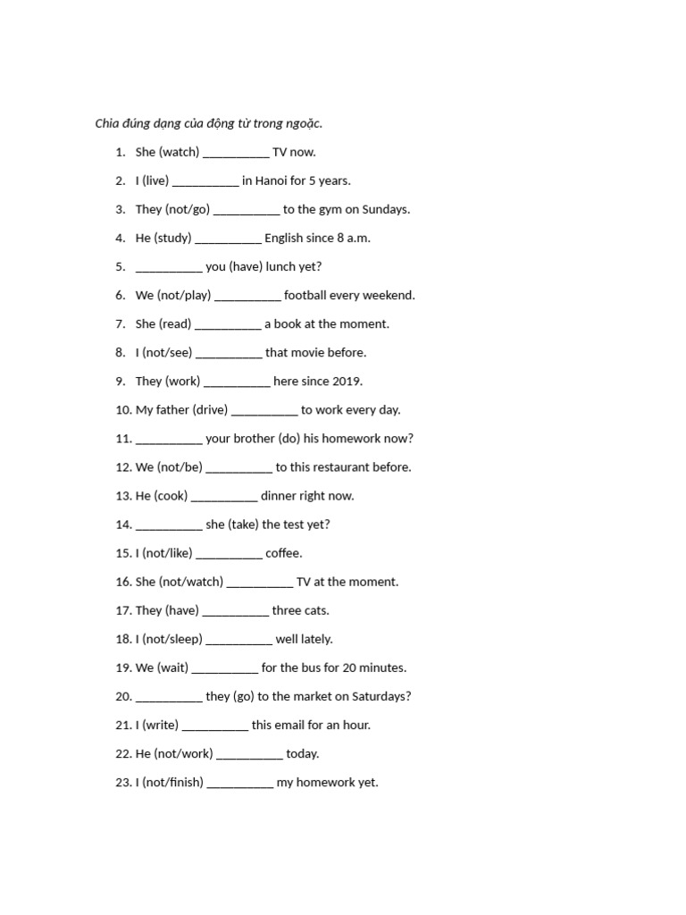 Verb Tense Exercises for Beginners | PDF