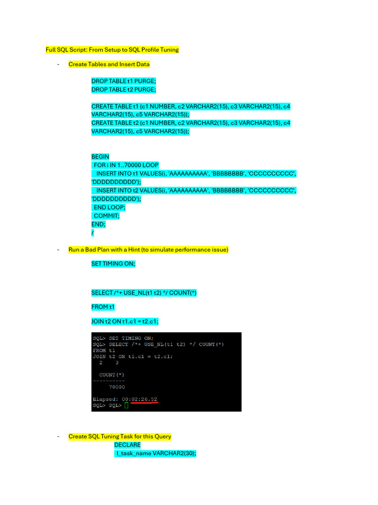sql profile tuning-auto and manual | PDF | Sql | Information Technology ...