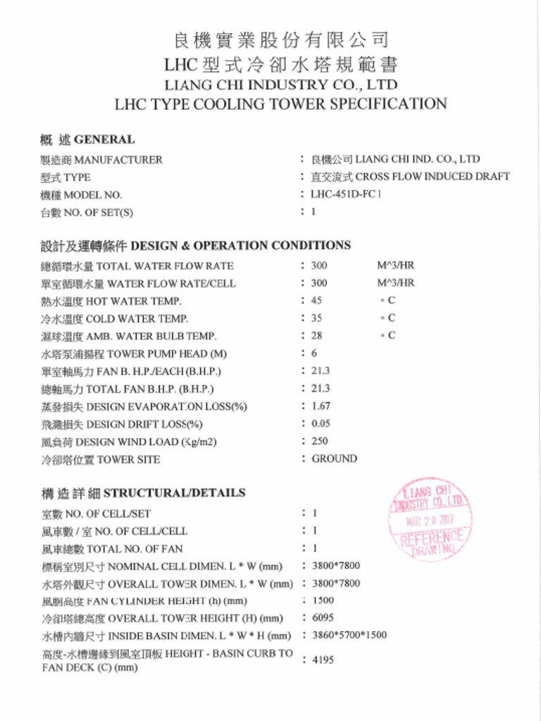 Spesifikasi Liang Chi LHC-451D-FC1 | PDF