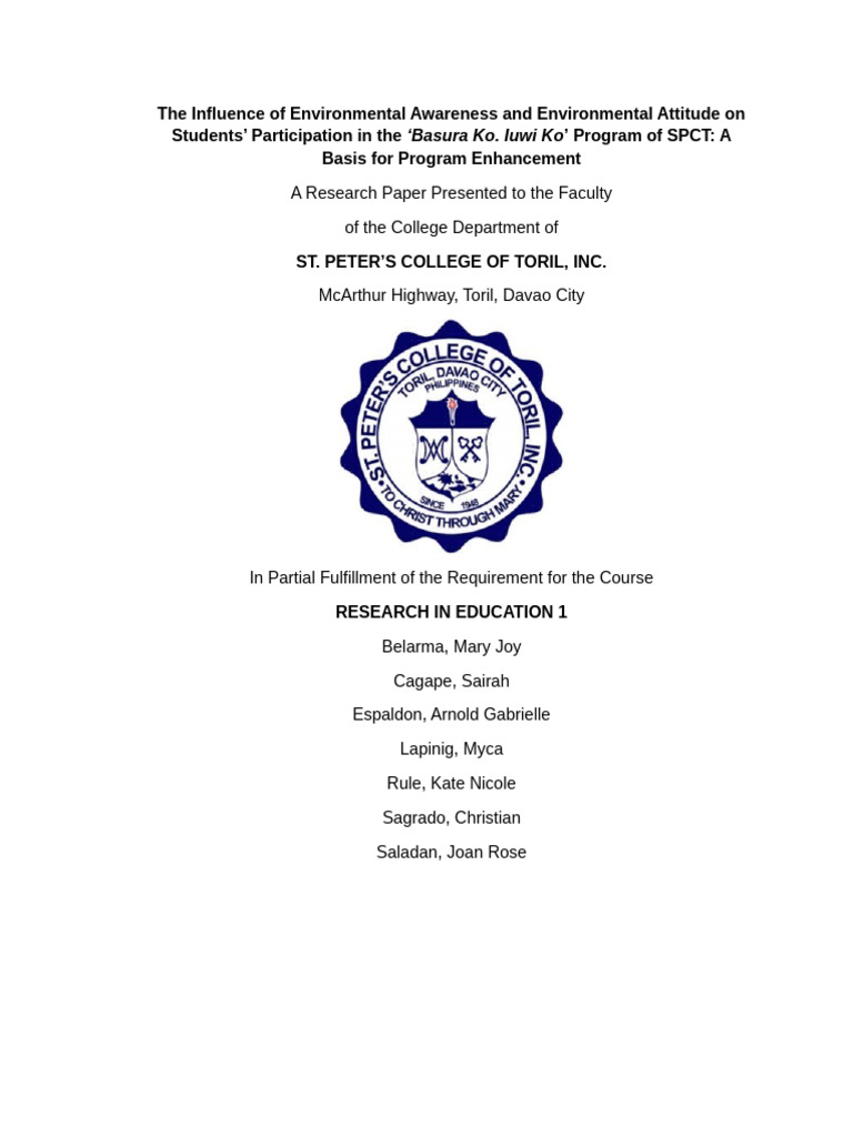 Student Engagement in Environmental Programs | PDF | Sustainability ...
