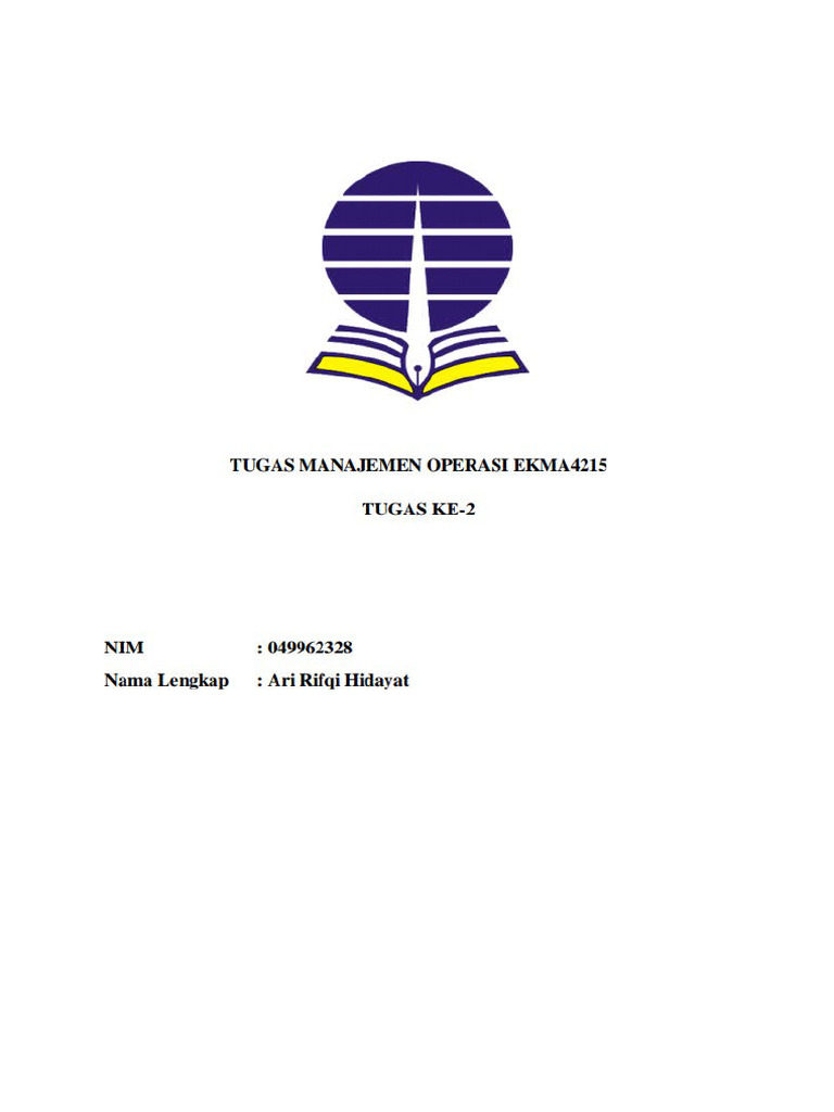 Tugas 2 Manajemen Operasi | PDF