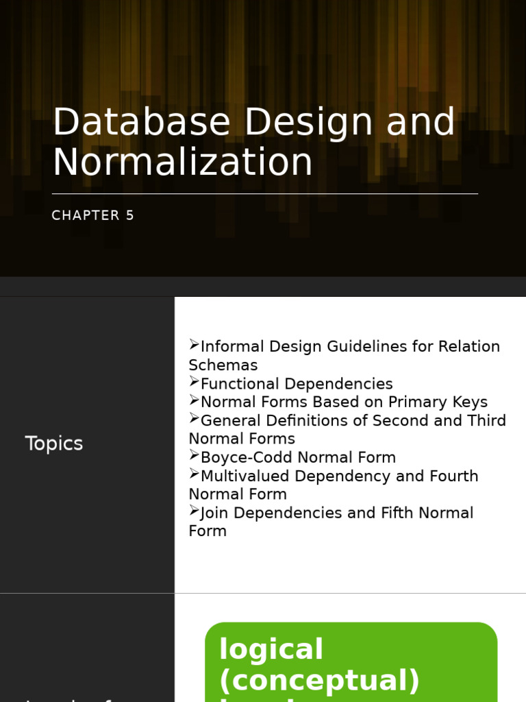 FDS Chapter 5 Database Design and Normalization Part 1 STUDENT | PDF | Conceptual Model | Databases