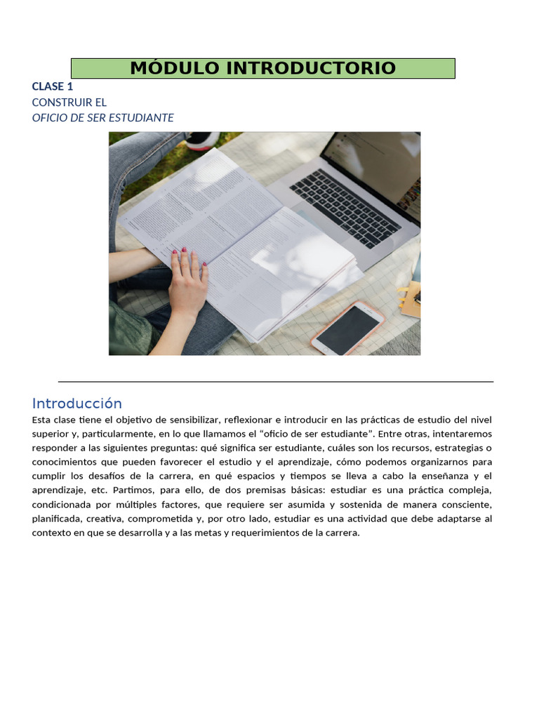 Módulo Introductorio Clase 1 | PDF | Aprendizaje | Información