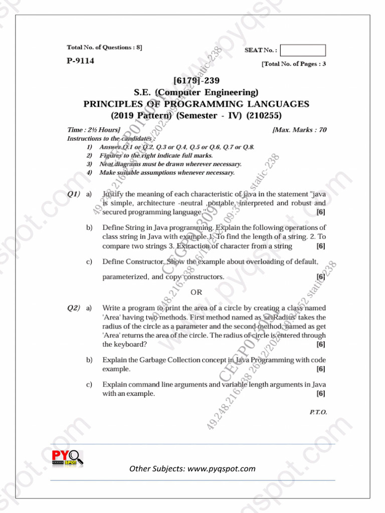 PPL QP Solution | PDF