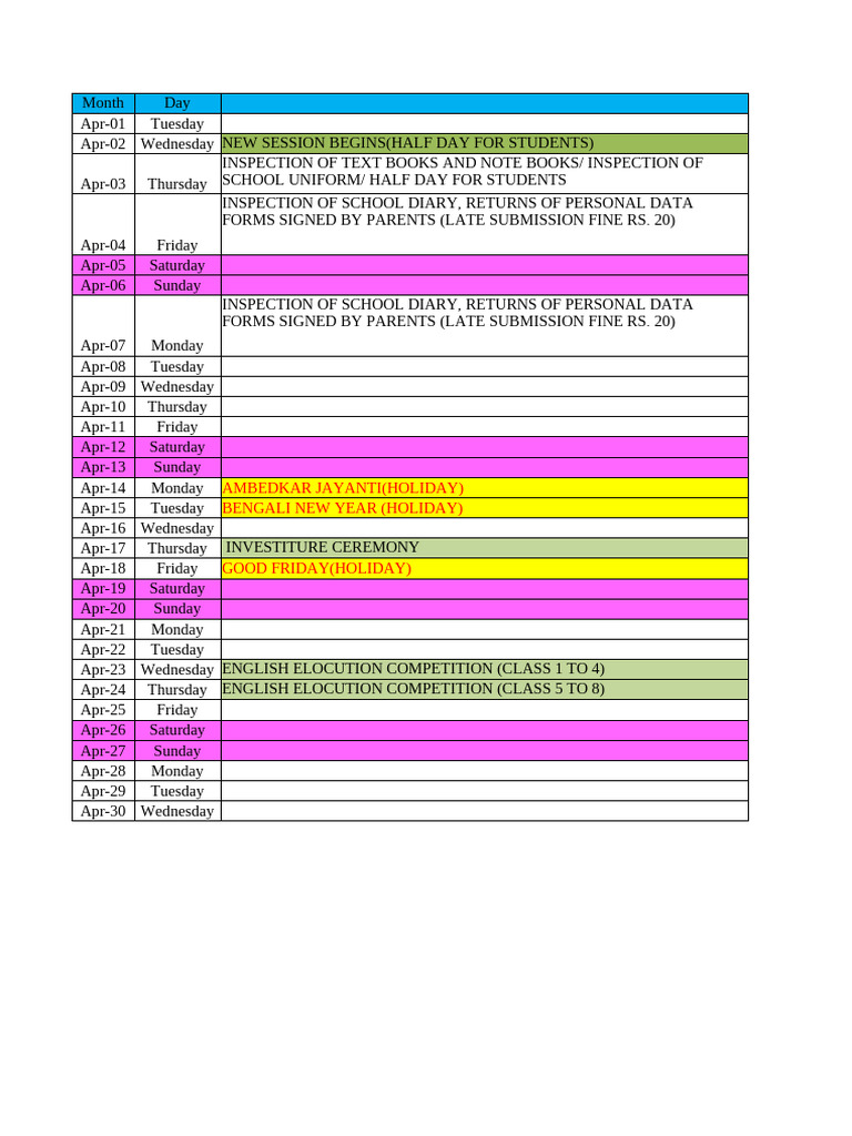 School Planner 2025-26 Overview | PDF | Observances | Holidays