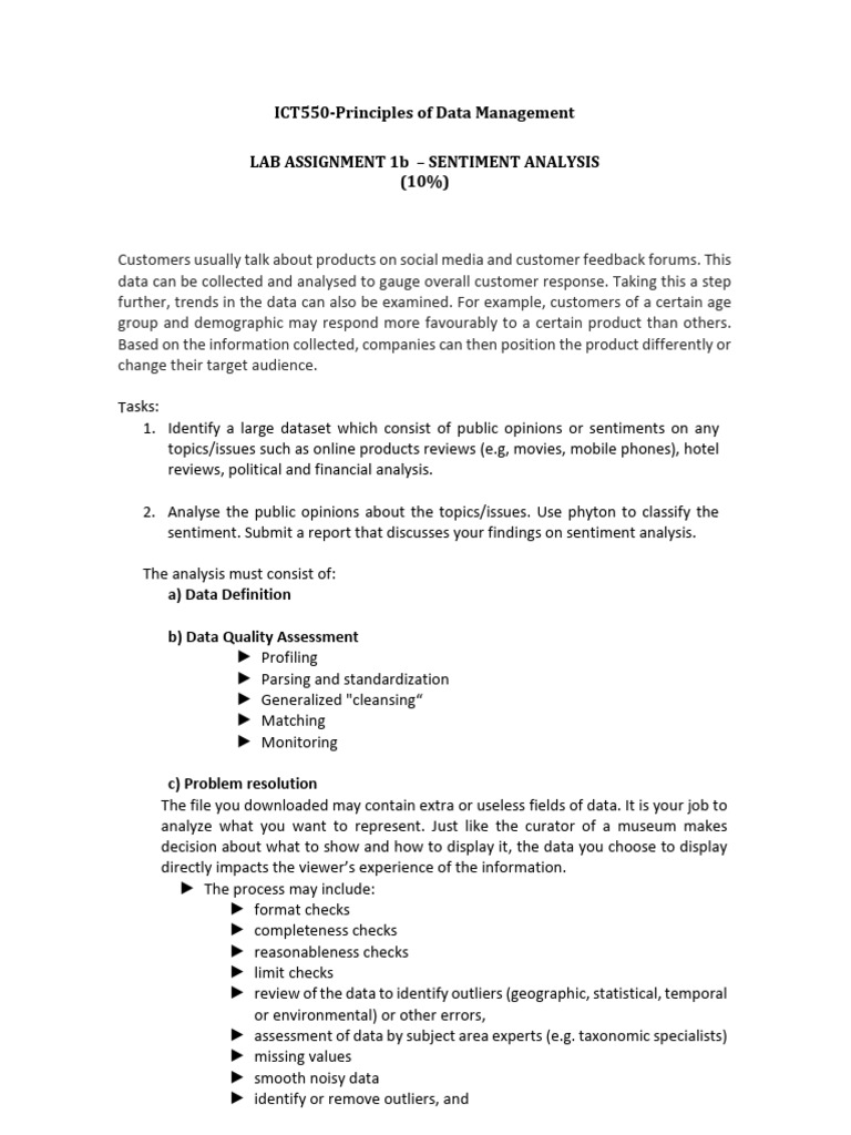 ICT550 Assignment 1b New | PDF | Data | Data Analysis