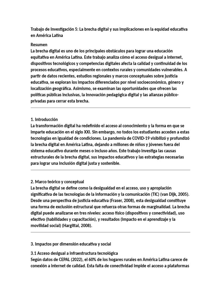 La Brecha Digital | PDF | Aprendizaje