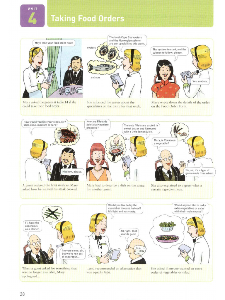 Taking food order | PDF