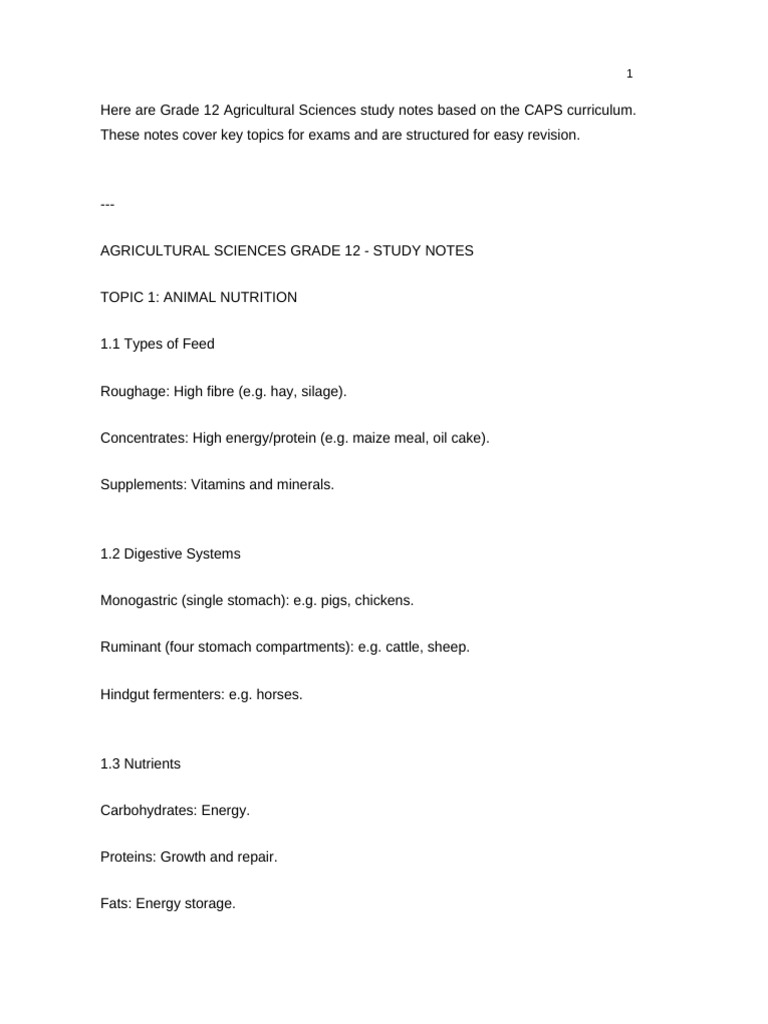 Agricultural Science Notes | PDF | Soil | Biology