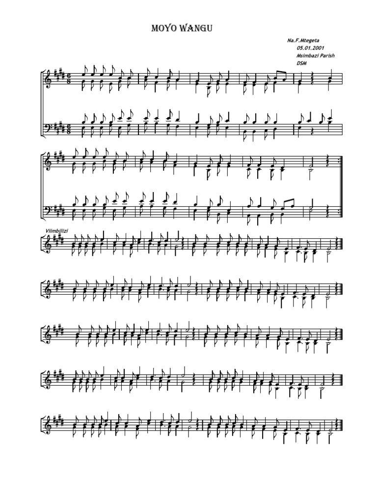 Moyo wangu-F.Mtegeta | PDF
