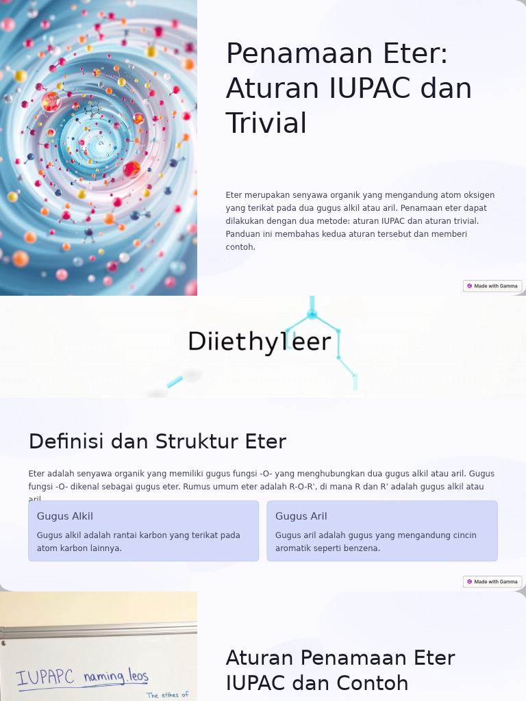 Panduan Lengkap Penamaan Eter Aturan IUPAC Dan Trivial | PDF