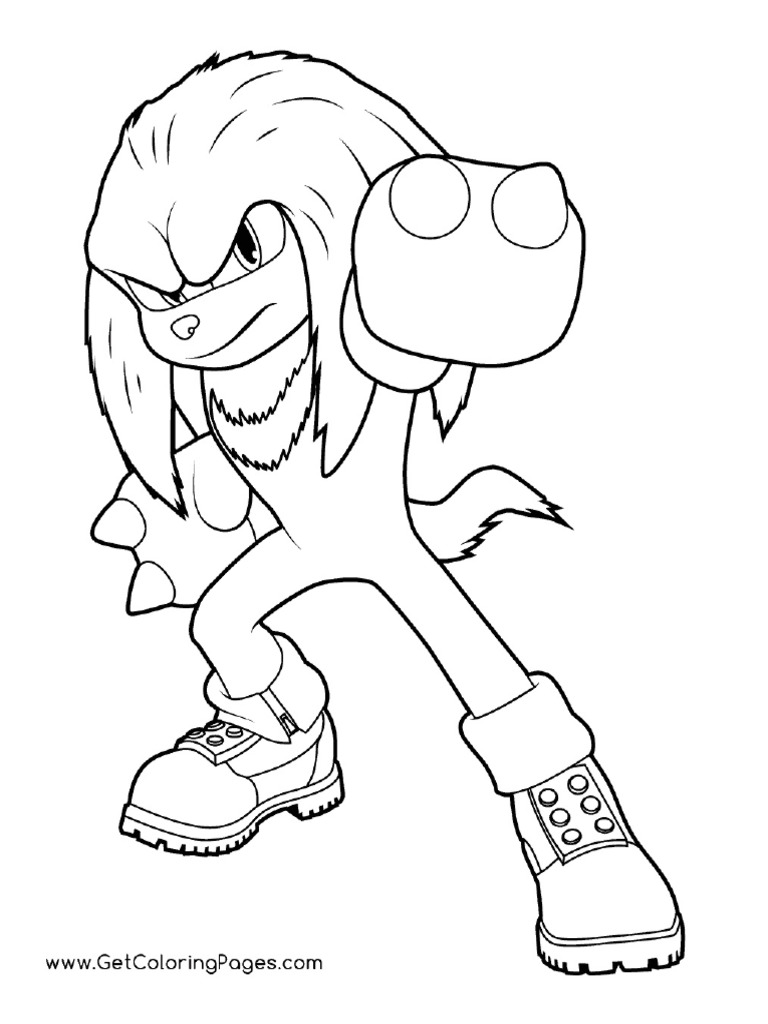 Sonic Coloring Sheet - Movie Knuckles | PDF