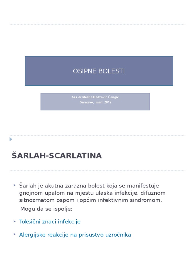 Prezentacija Osipne Bolesti | PDF