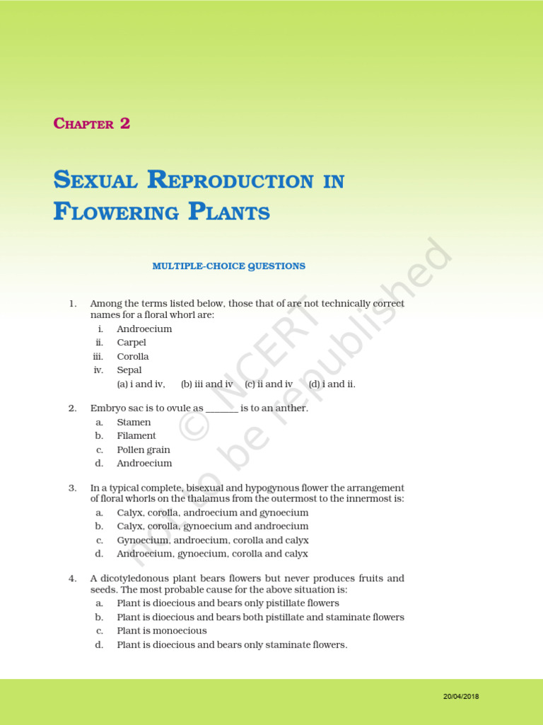 12th Biology NCERT Exemplar | PDF | Dominance (Genetics) | Genotype