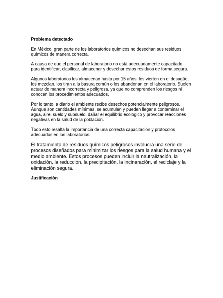 Problema Detectado | PDF | Residuos | Gestión de residuos