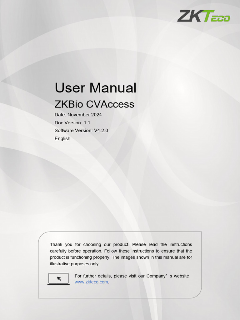 ZK - ZKBio CVAccess - User Manual - 20250109 | PDF | Access Control | Graphical User Interfaces