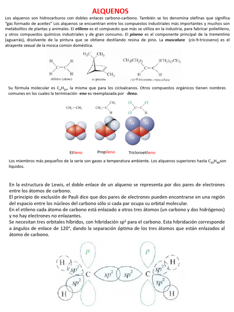 Alquenos: Estructura y Reacciones Químicas | PDF | Alqueno | Enlace químico