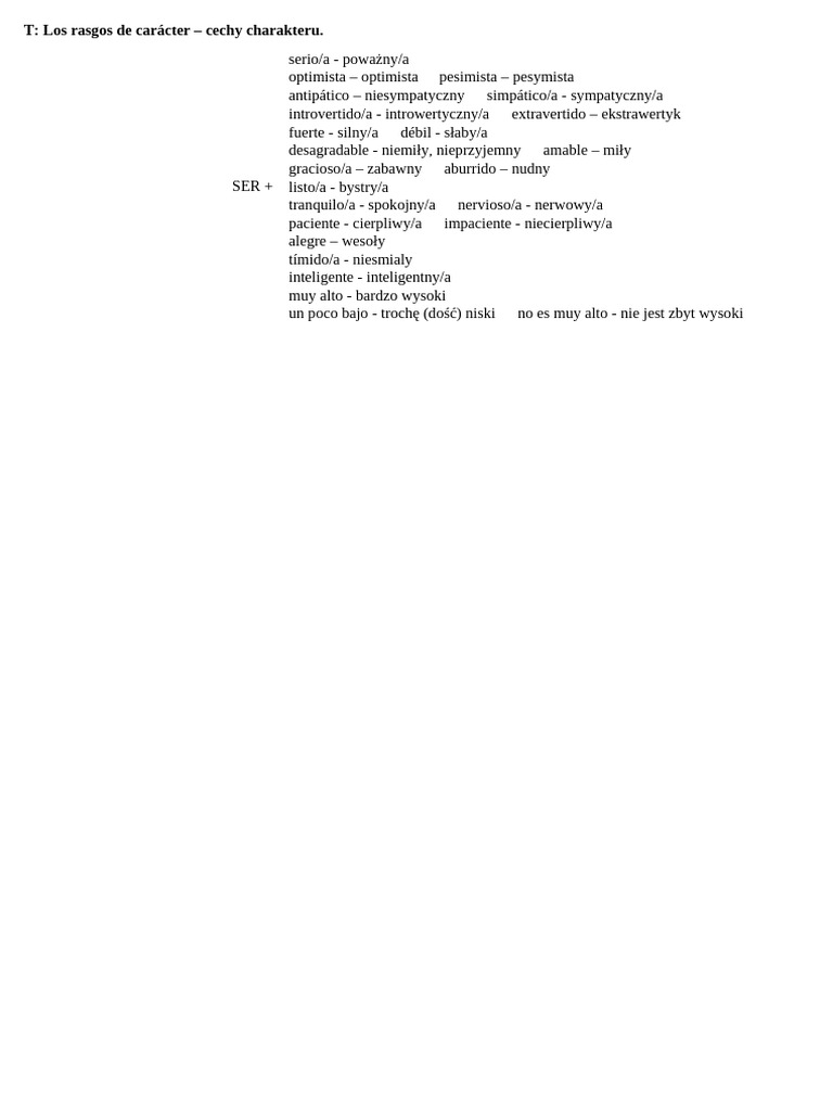 Rasgos de Caracter | PDF