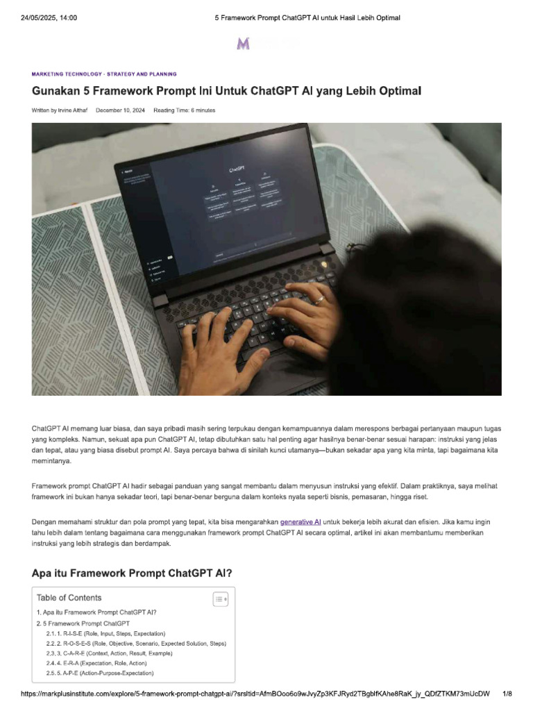 5 Framework Prompt ChatGPT AI Untuk Hasil Lebih Optimal | PDF