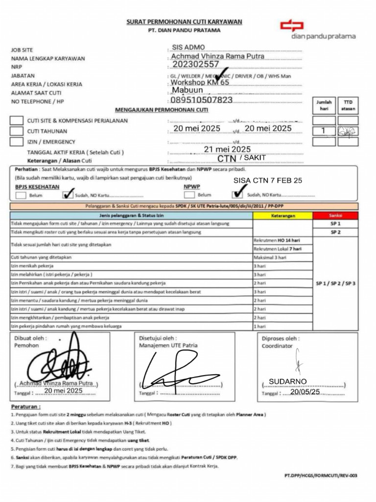 CTN VHINZA _ditandatangani | PDF