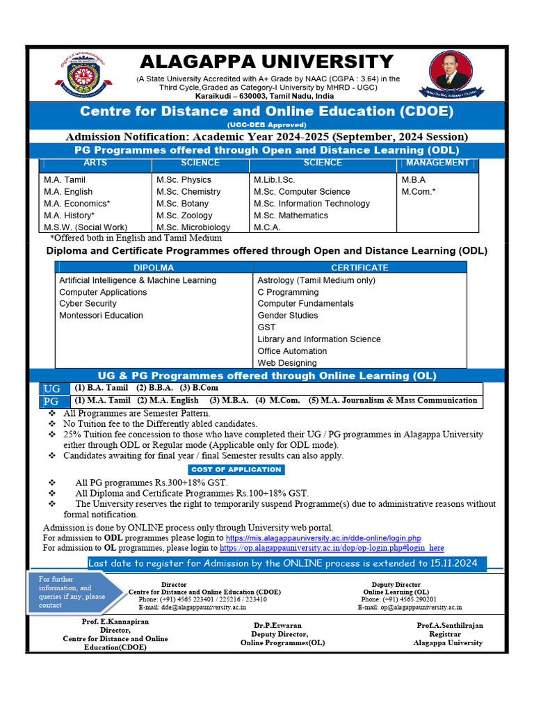 Admission-Notification_CDOE | PDF | Master's Degree | Educational Stages