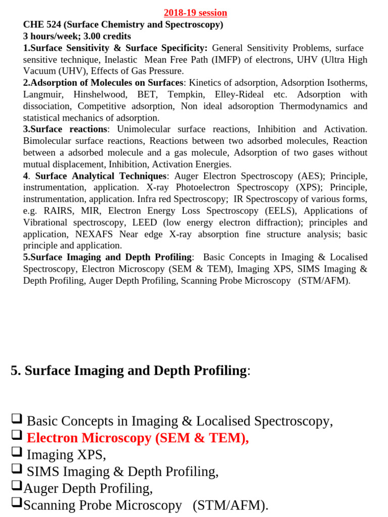 Chapter 5 - SEM and TEM - Lecture 3 | PDF | Transmission Electron Microscopy | Surface Science