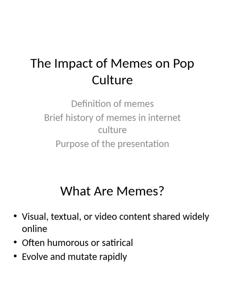 Impact of Memes on Pop Culture | PDF | Human Communication | Communication