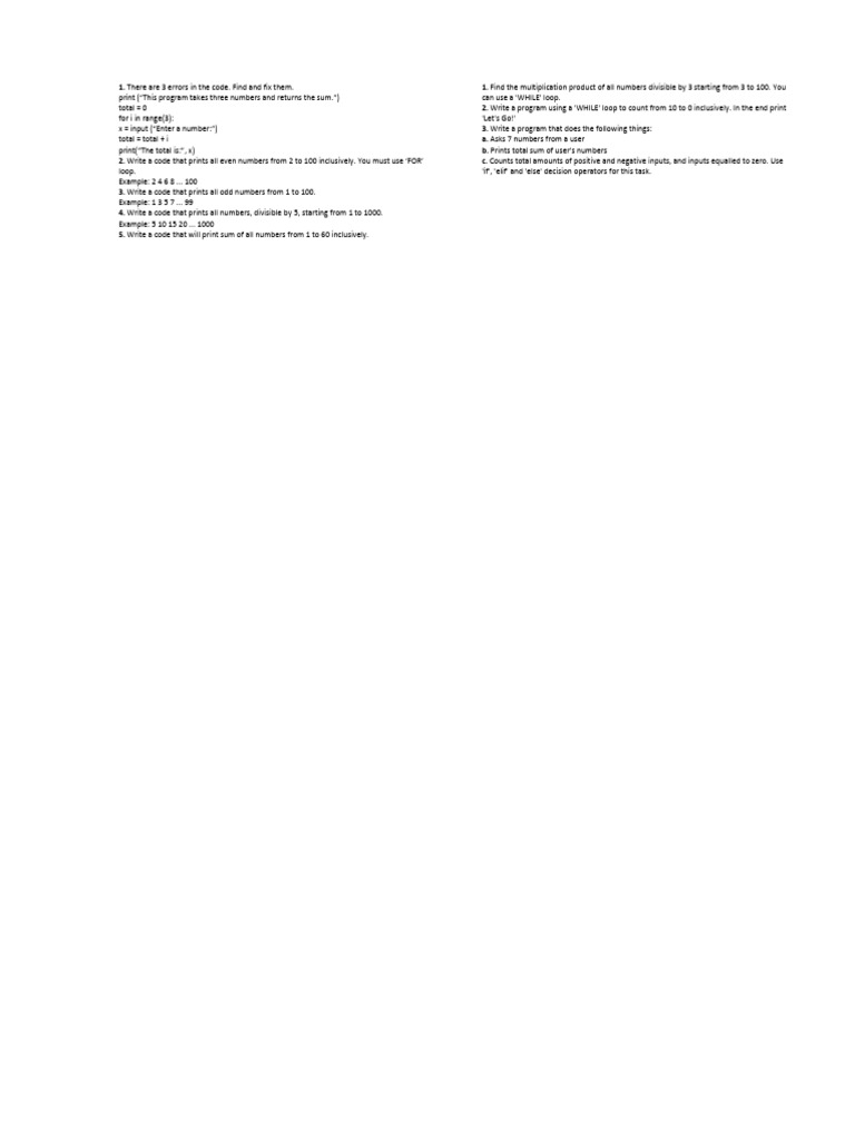 Python Programming Tasks and Solutions | PDF | Computing | Computer ...