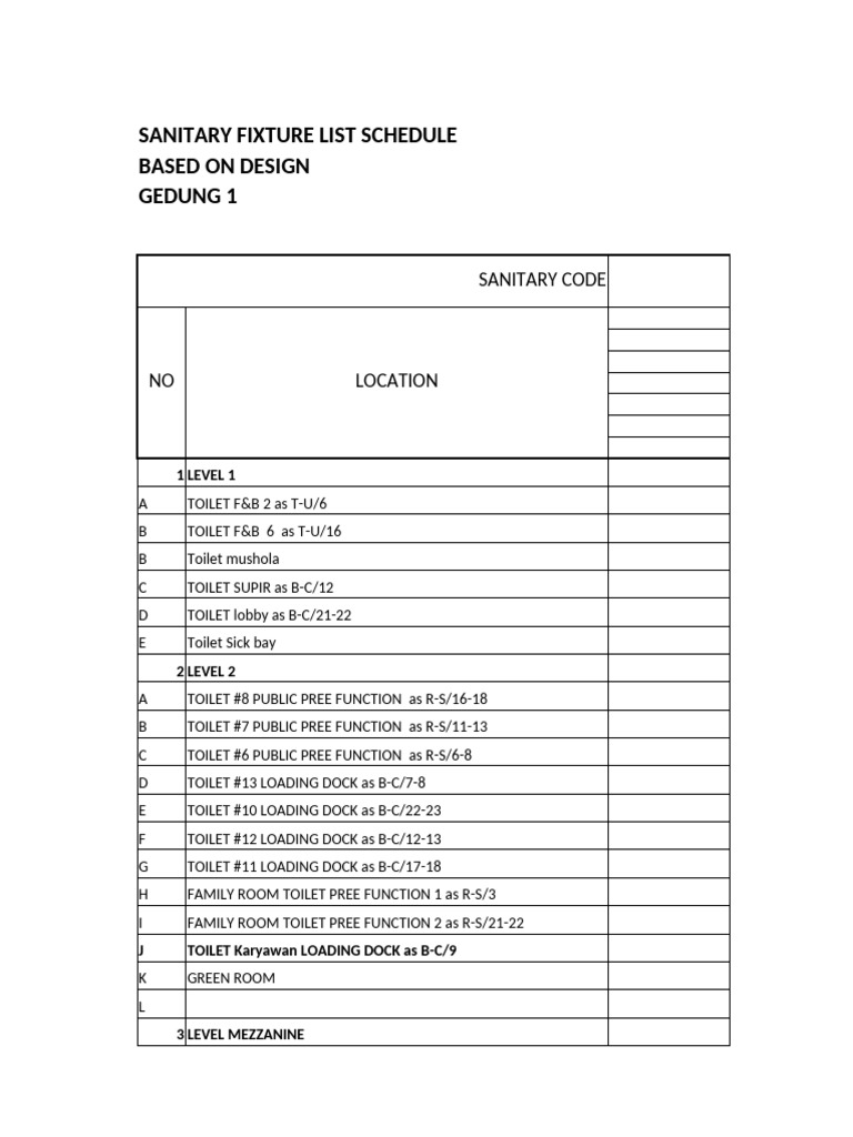 Sanitary List Schedule Gd-1 Update Schedule Sanitary Fikri 10042025 ...