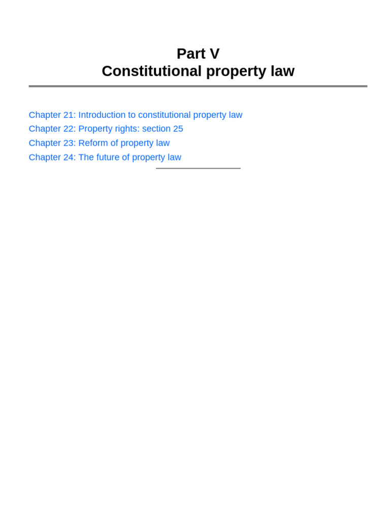 Introduction To The Law of Property - (Part V Constitutional Property ...