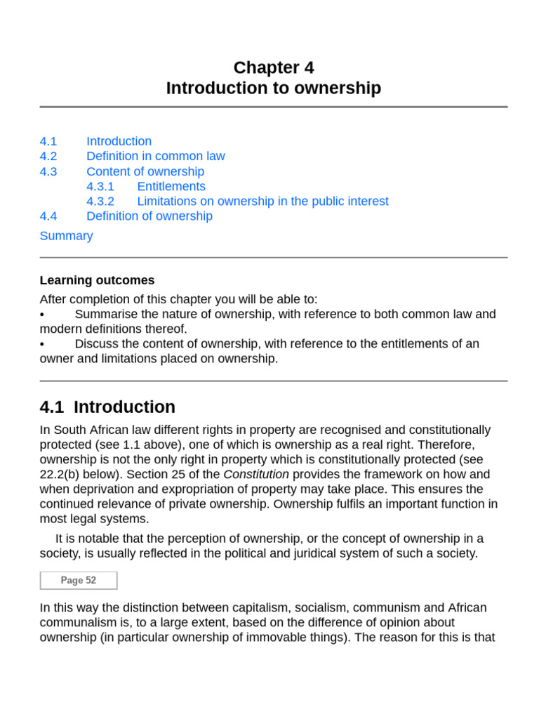 Introduction To The Law of Property - (Part II Ownership) | PDF ...