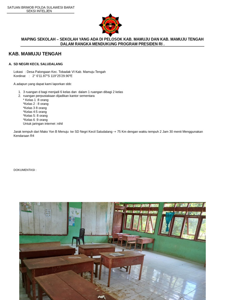 MAPING SEKOLAH DI PELOSOK DESA PROV. SULAWESI BARAT | PDF